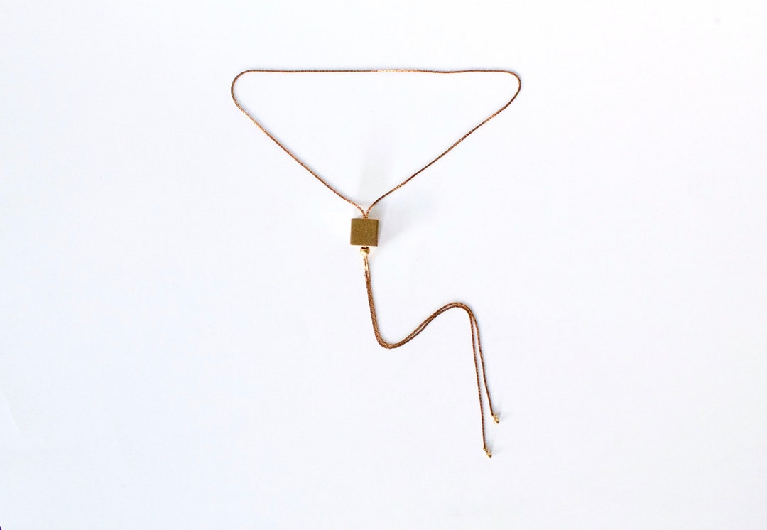 Gold Cube Bolo | DEMURE Gold Bolo Tie Necklace, Square Bolo, Snake ...