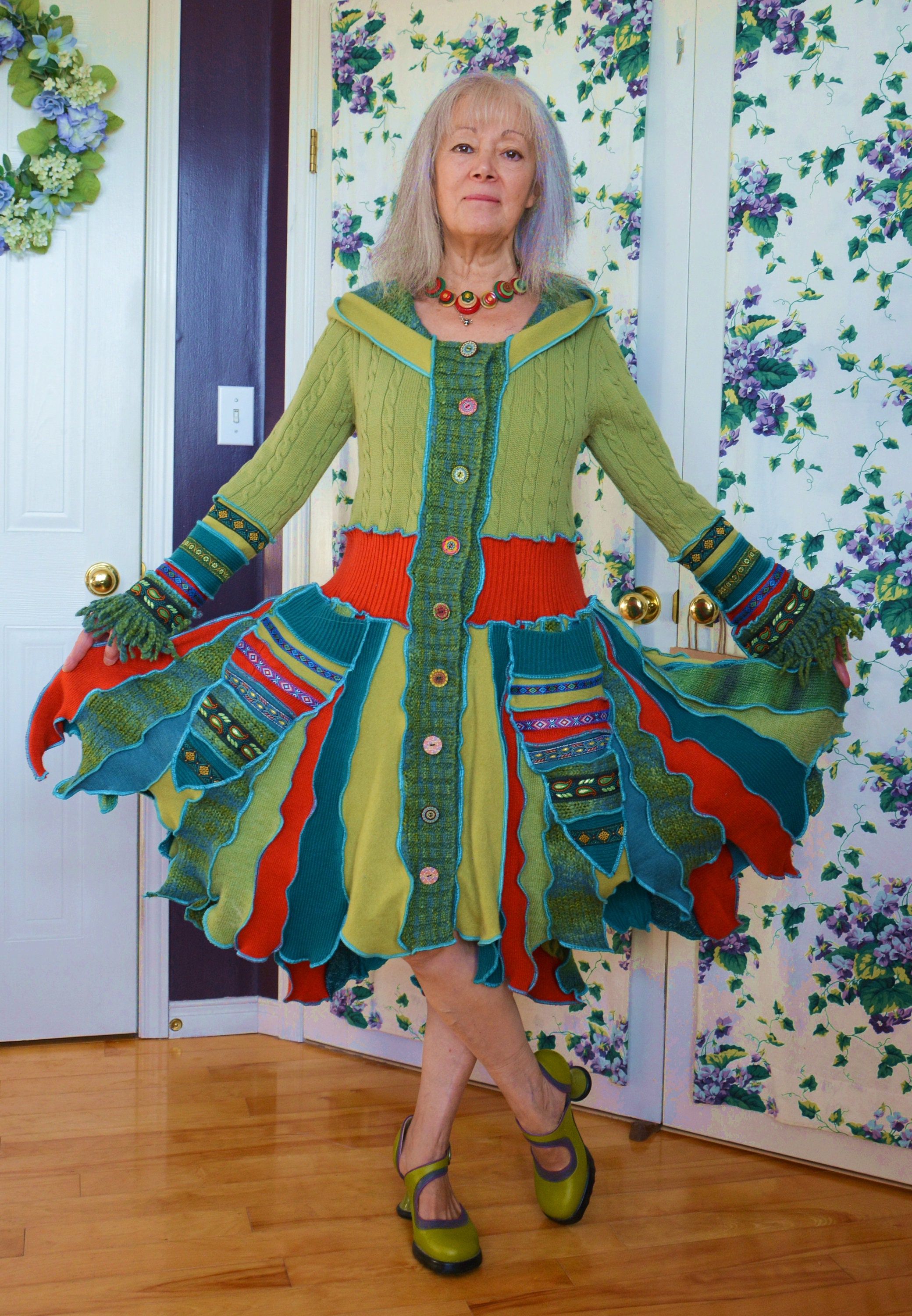 Alchemilla- Katwise Inspired, Upcycled Sweater Coat, One of a Kind - Etsy