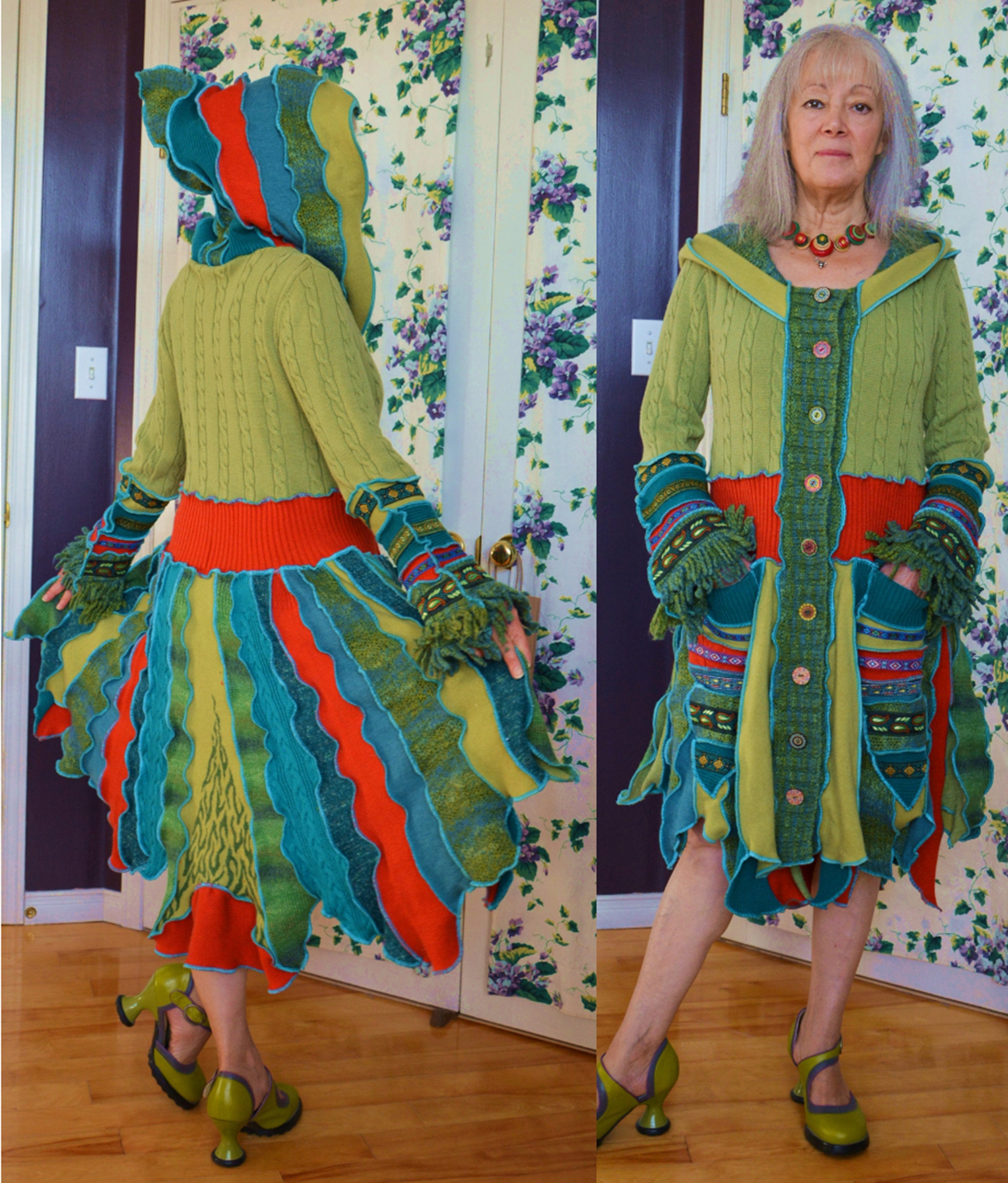 Alchemilla- Katwise Inspired, Upcycled Sweater Coat, One of a Kind - Etsy