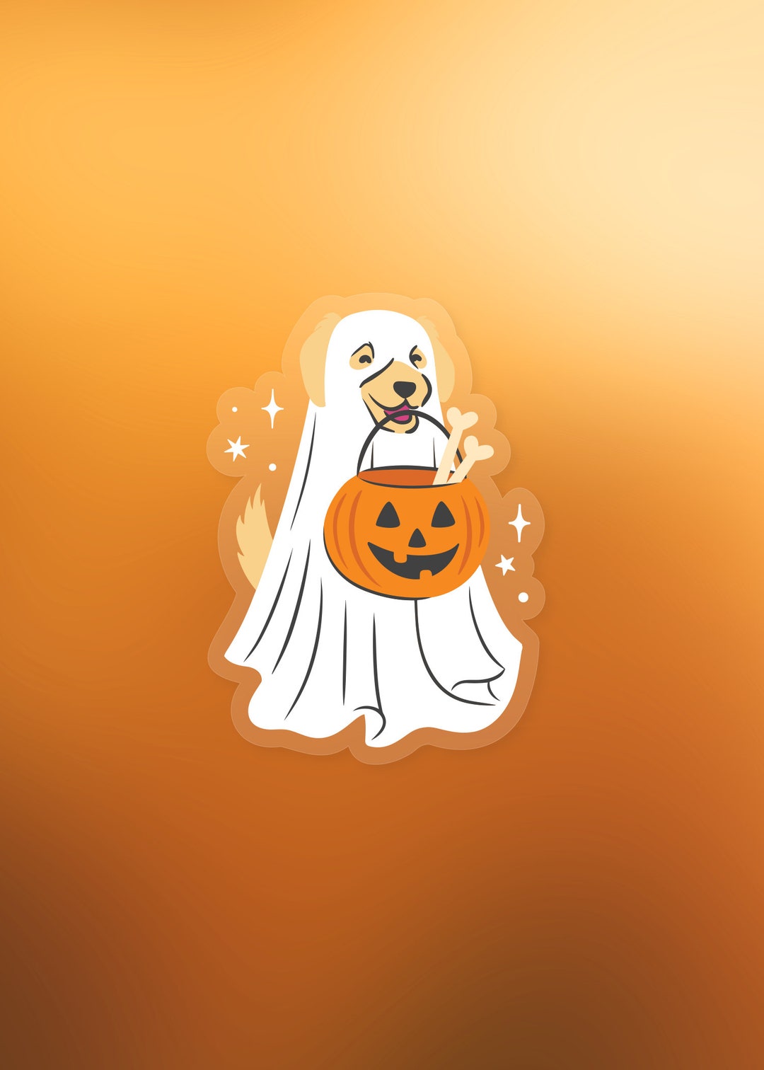 Transparent Ghost Dog Sticker - Etsy