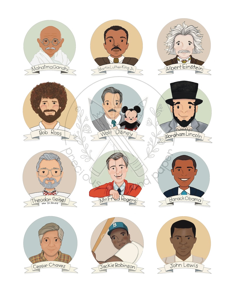 Influential Men in History Poster Print 1 Nursery Decor Boys - Etsy
