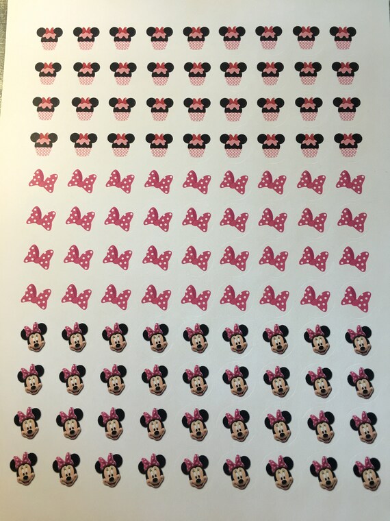 Minnie Mouse Birthday Stickers Minnie Mouse Birthday Minnie - Etsy