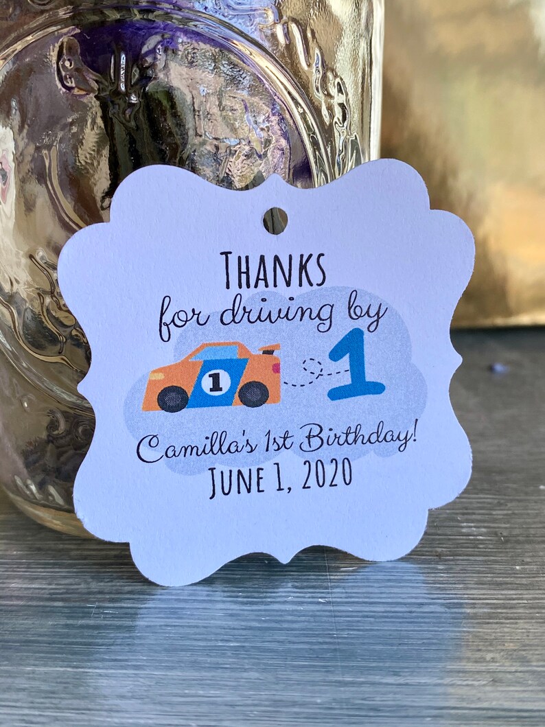 Birthday Parade Favor Tags Girl Car Themed Birthday Drive by - Etsy