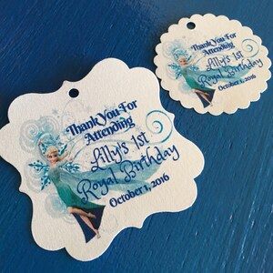 Disney Princesses Royal Birthday Tags Elsa and Anna, Disney Frozen ...