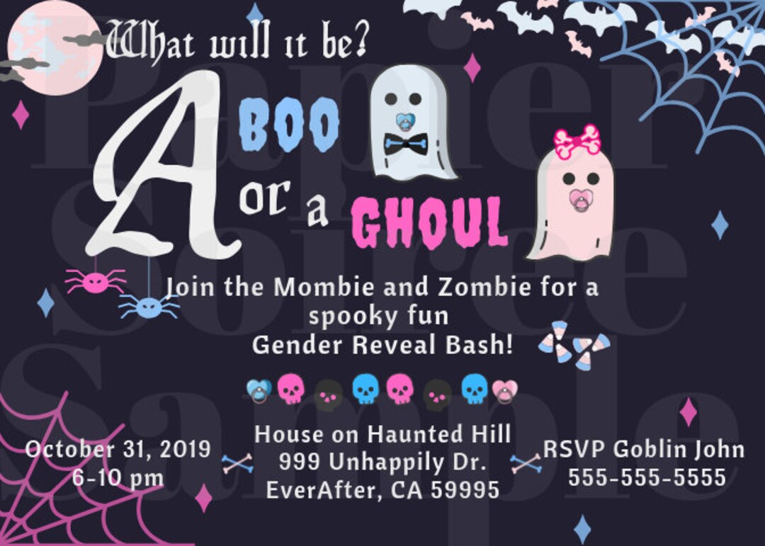 Halloween Gender Reveal, October Baby, Spooky Gender Reveal, Cute ...
