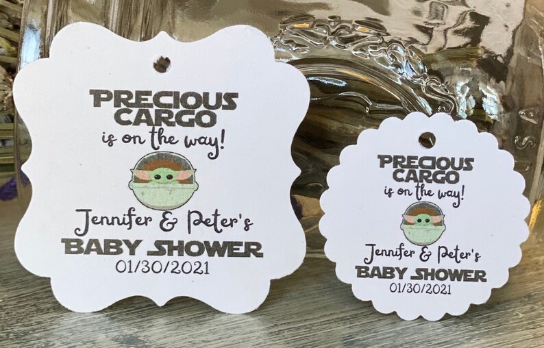 Baby Yoda Baby Shower Thank You Tag Party Favors Tag Yoda Theme Star ...