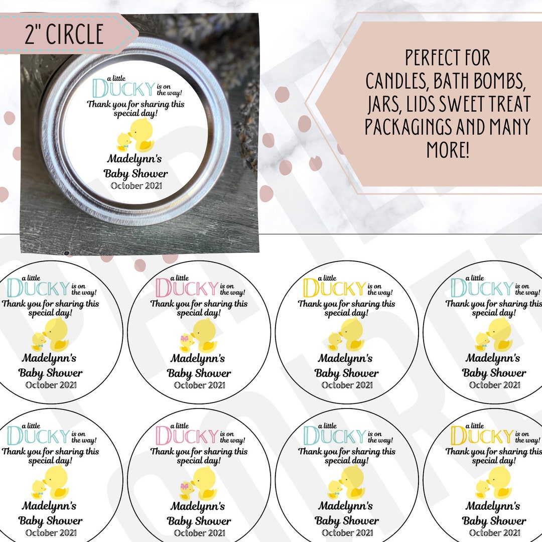 Baby Ducky Baby Shower 2" Circle Labels Baby Shower Sticker Labels Duck ...