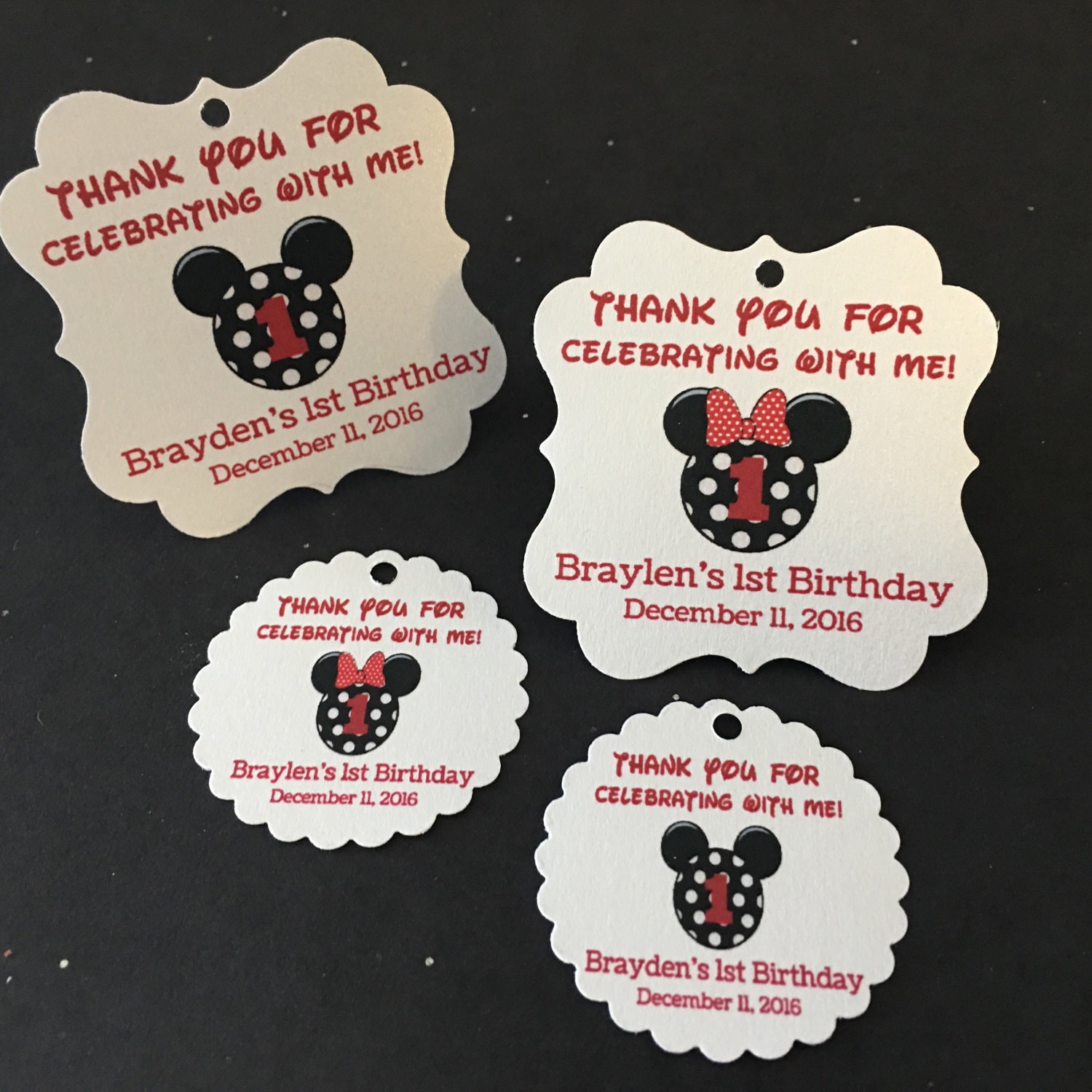 Mickey Mouse Birthday Favor Tags Minnie Mouse Birthday - Etsy