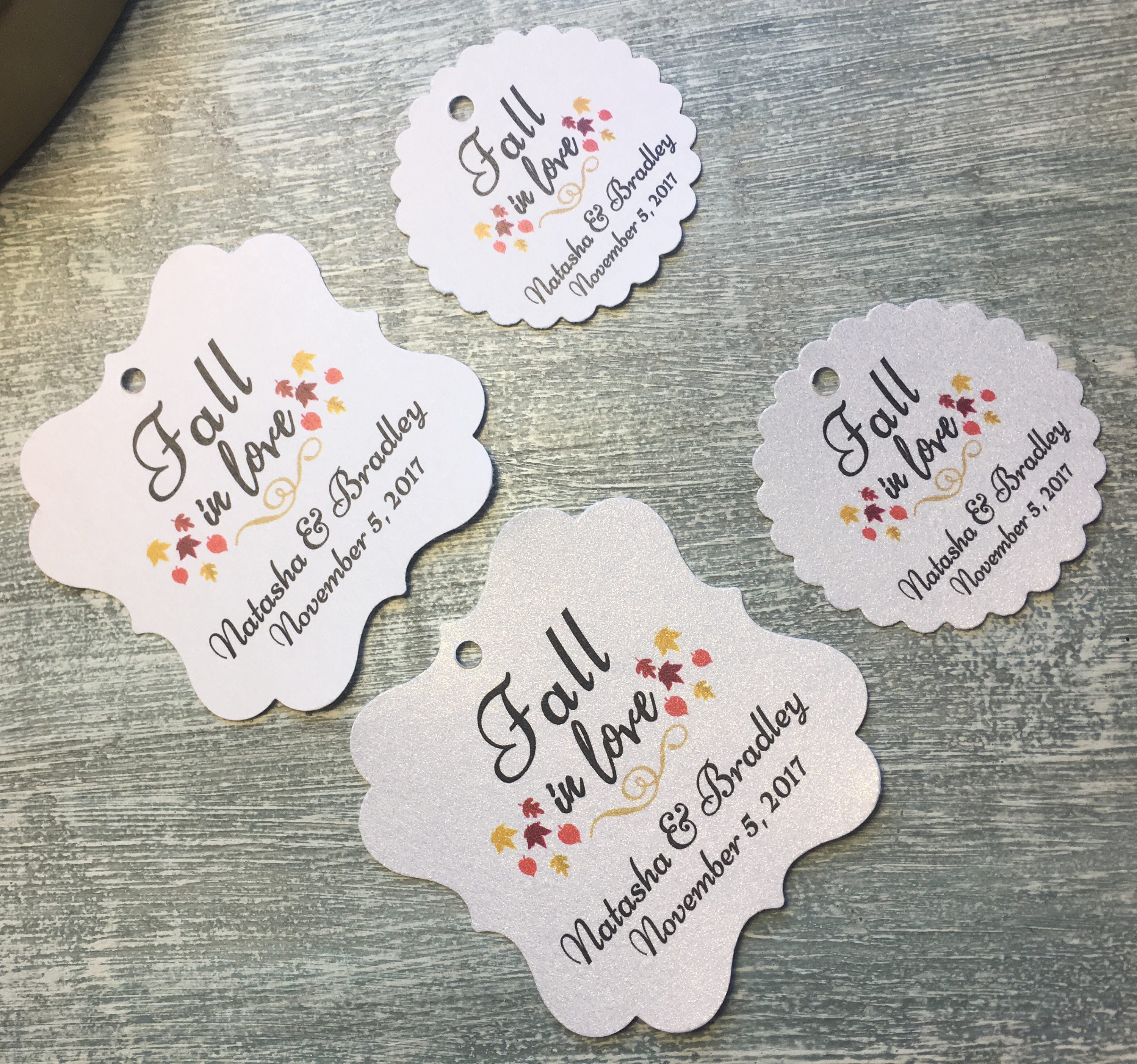 Fall in Love wedding favor tag bridal shower tag country | Etsy