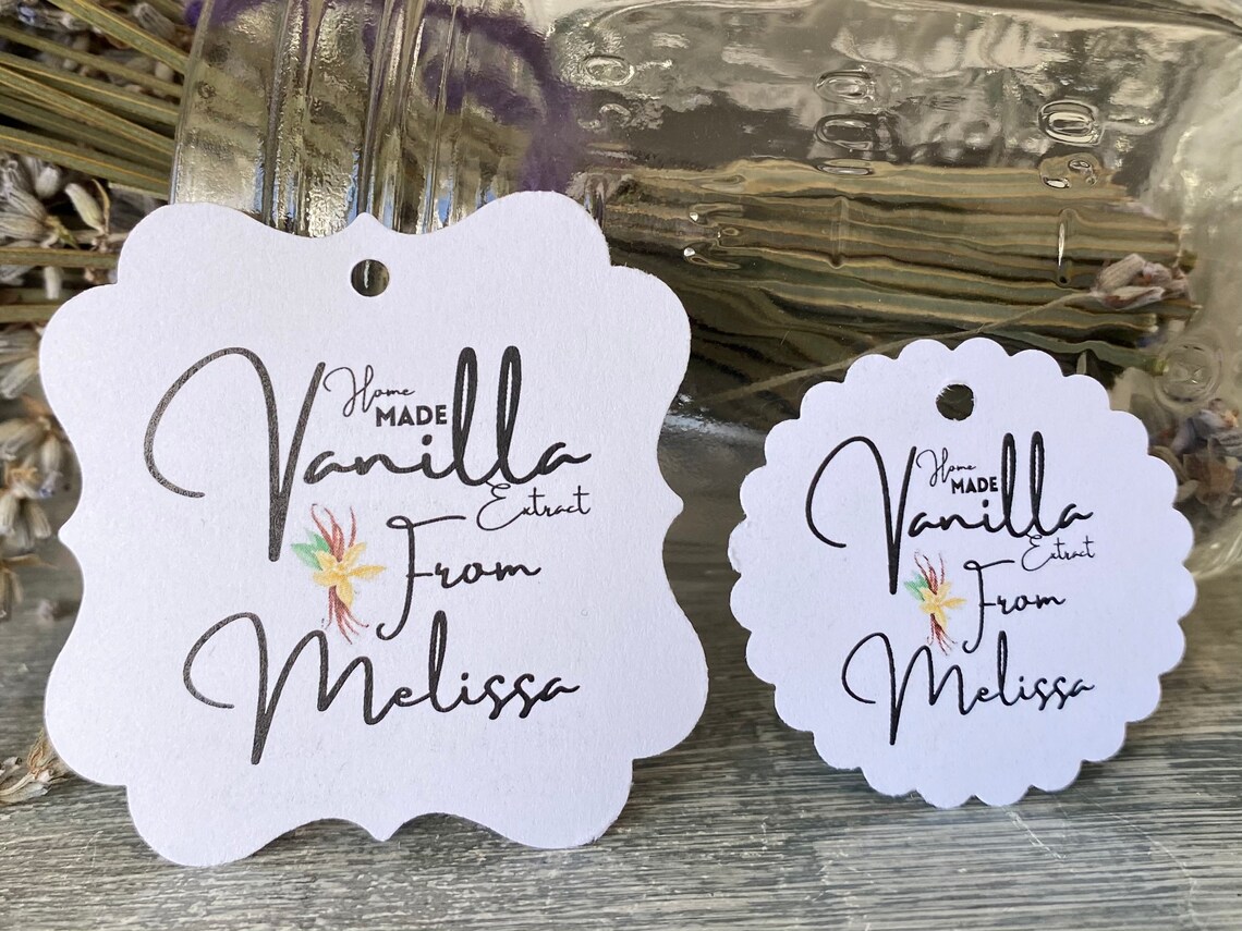 Homemade Vanilla Extract Homemade Holiday Gift Tag Vanilla - Etsy