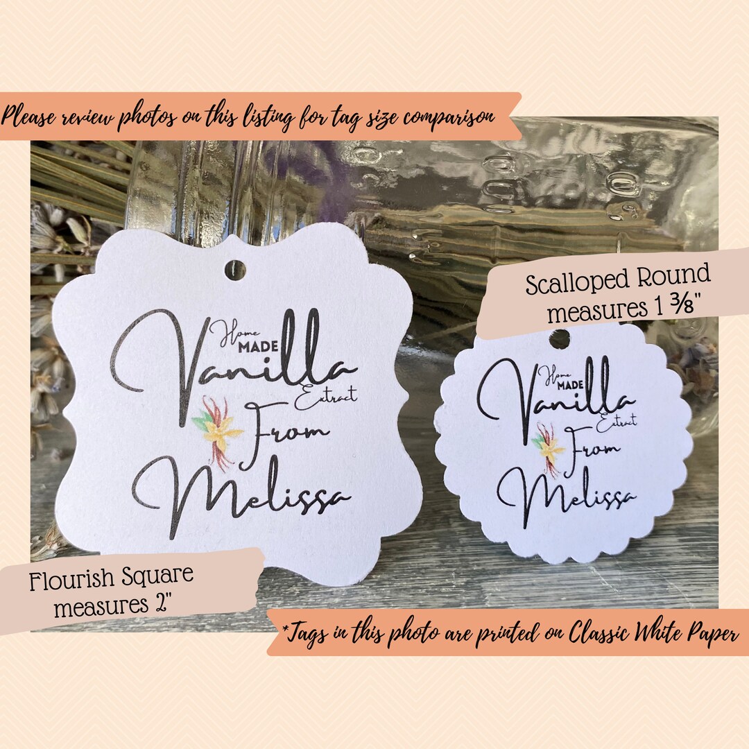 Homemade Vanilla Extract Homemade Holiday Gift Tag Vanilla Flower Gift ...