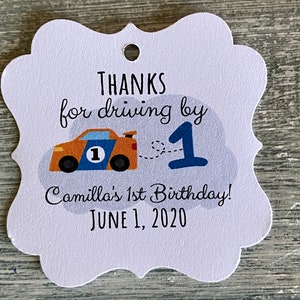 Birthday Parade Favor Tags, Girl Car Themed Birthday, Drive by Birthday ...