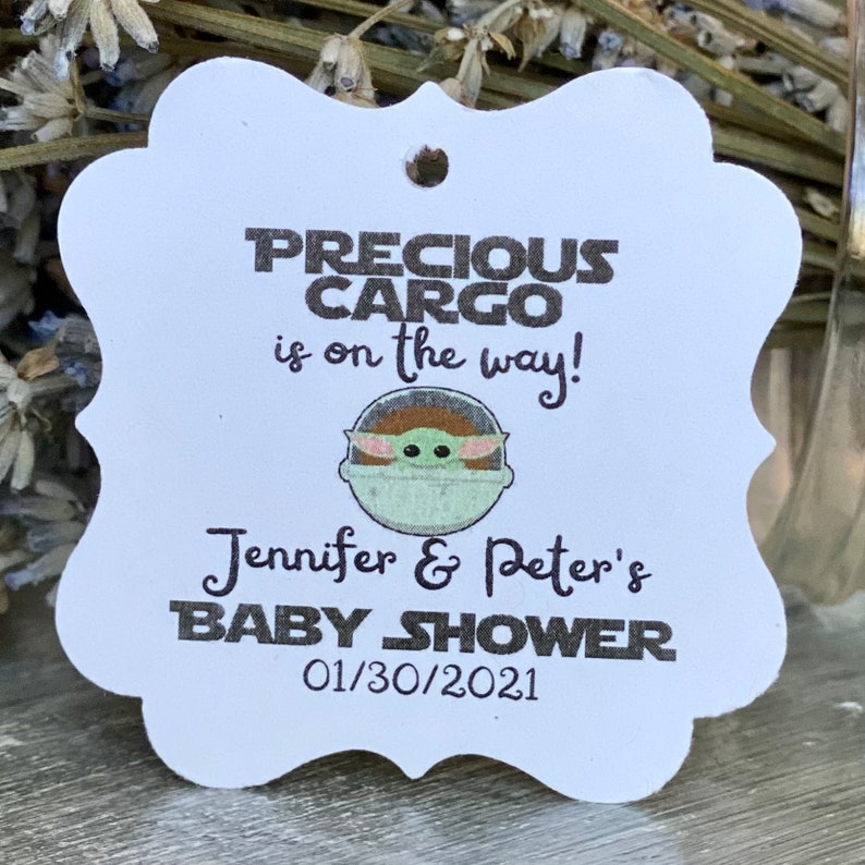 Baby Yoda Baby Shower Thank You Tag Party Favors Tag Yoda Theme Star ...
