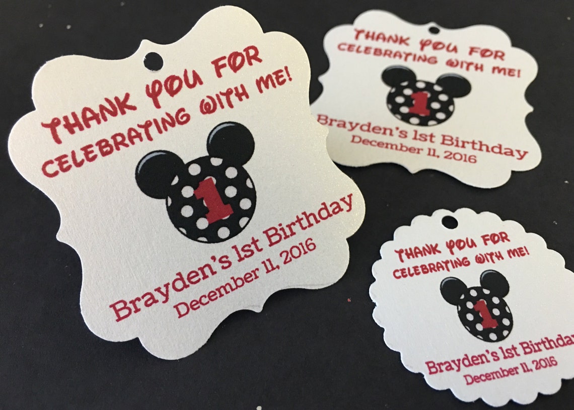 Mickey Mouse Birthday Favor Tags Minnie Mouse Birthday - Etsy