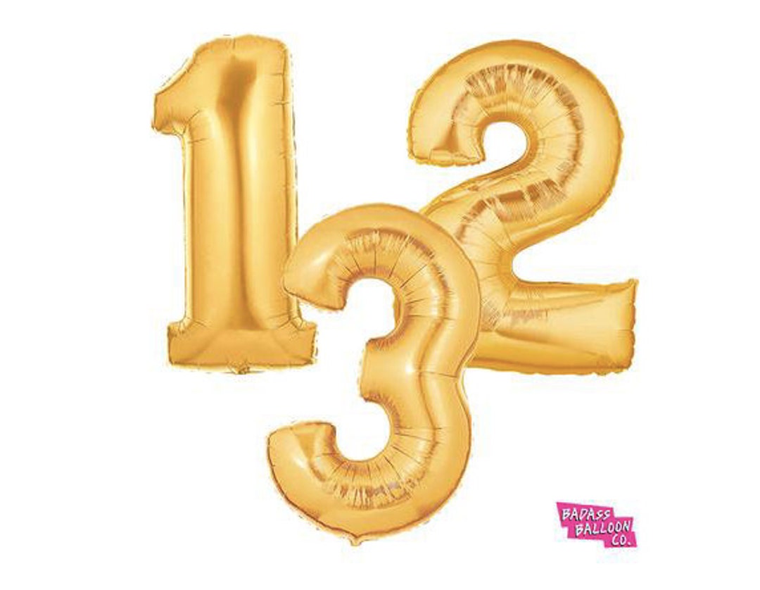 Giant Number Balloons in Gold - Etsy