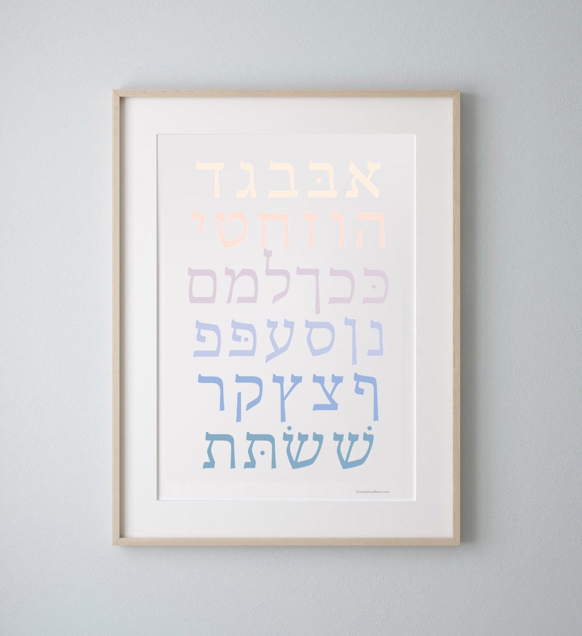 Aleph Bet Hebrew Alphabet Pastel Abc Poster Prints Educational Wall ...
