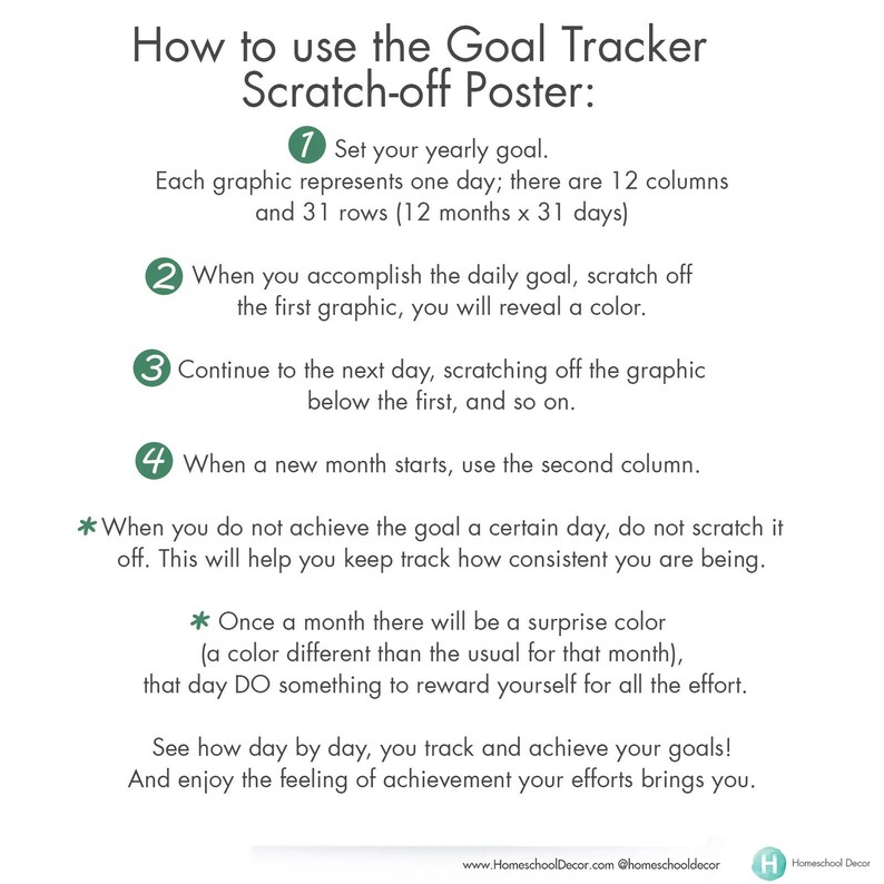 Goal Tracker Calendar Chart With Reward Days Goal Planner Journal ...