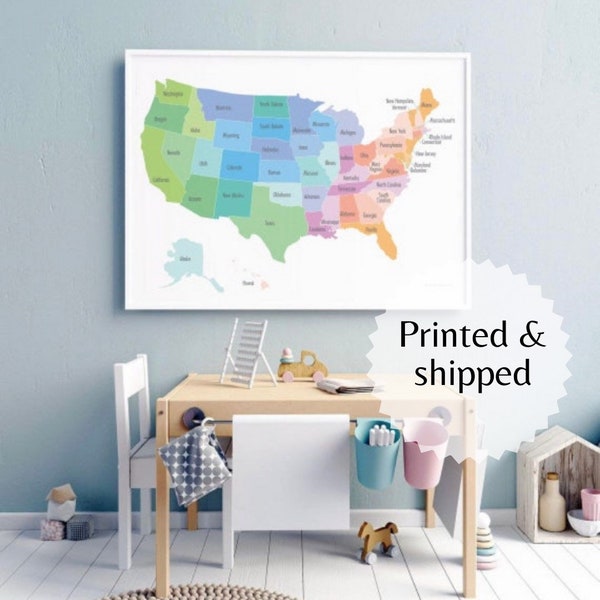 Usa Map Poster - Etsy