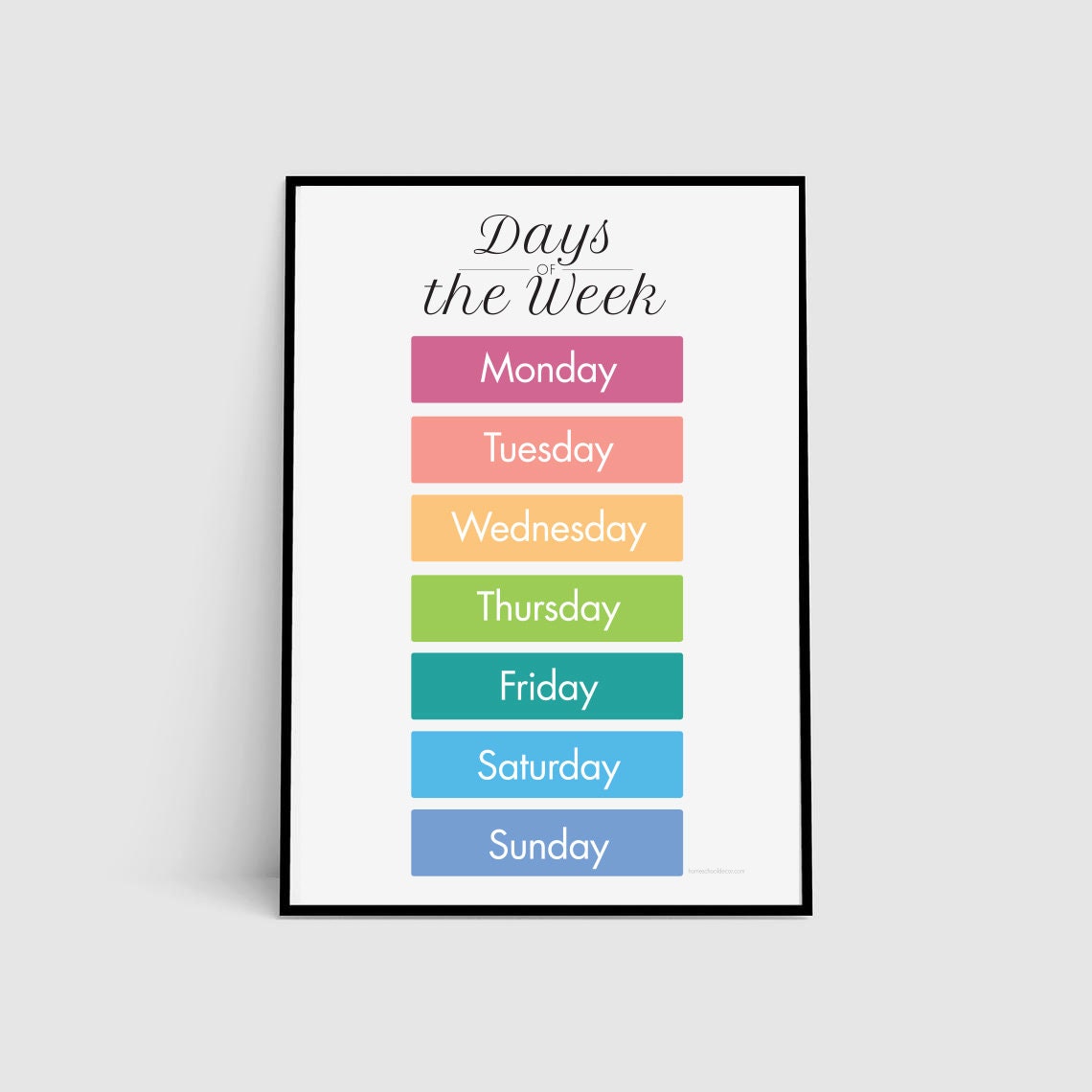 Tage der Woche Druckbar oder Drucke Montessori Bildung Poster ...