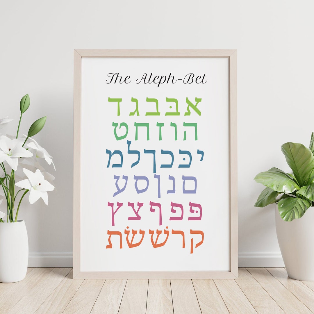 Aleph Bet Learn Hebrew Alphabet Abc Poster Prints Educational Wall Art ...