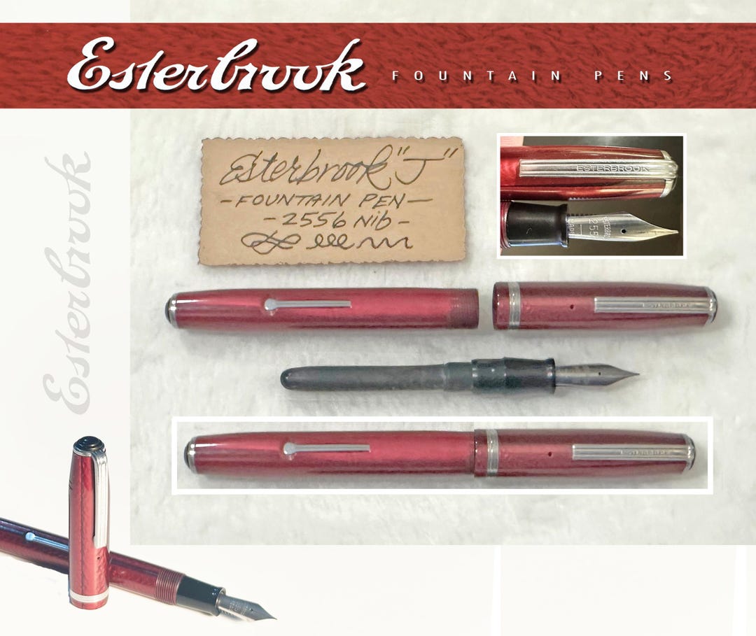 Nice Dubonnet Red Esterbrook ‘J’ Double Jeweled Fountain Pen - Etsy