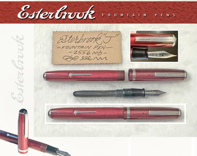 Nice Dubonnet Red Esterbrook ‘J’ Double Jeweled Fountain Pen - Etsy