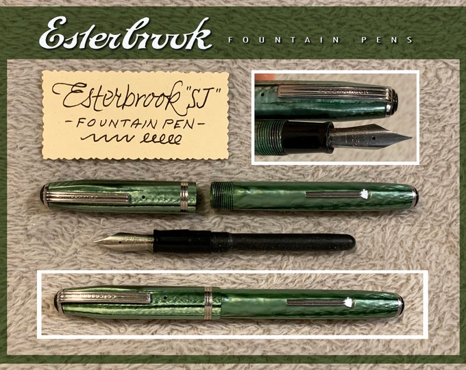 Nice Reconditioned Foliage Green II Marblized Esterbrook SJ Fountain ...