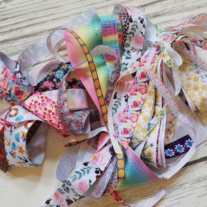 RIBBON MIX Ribbon Bundle 1.5 lb Variety Scraps Grab Bag hair | Etsy