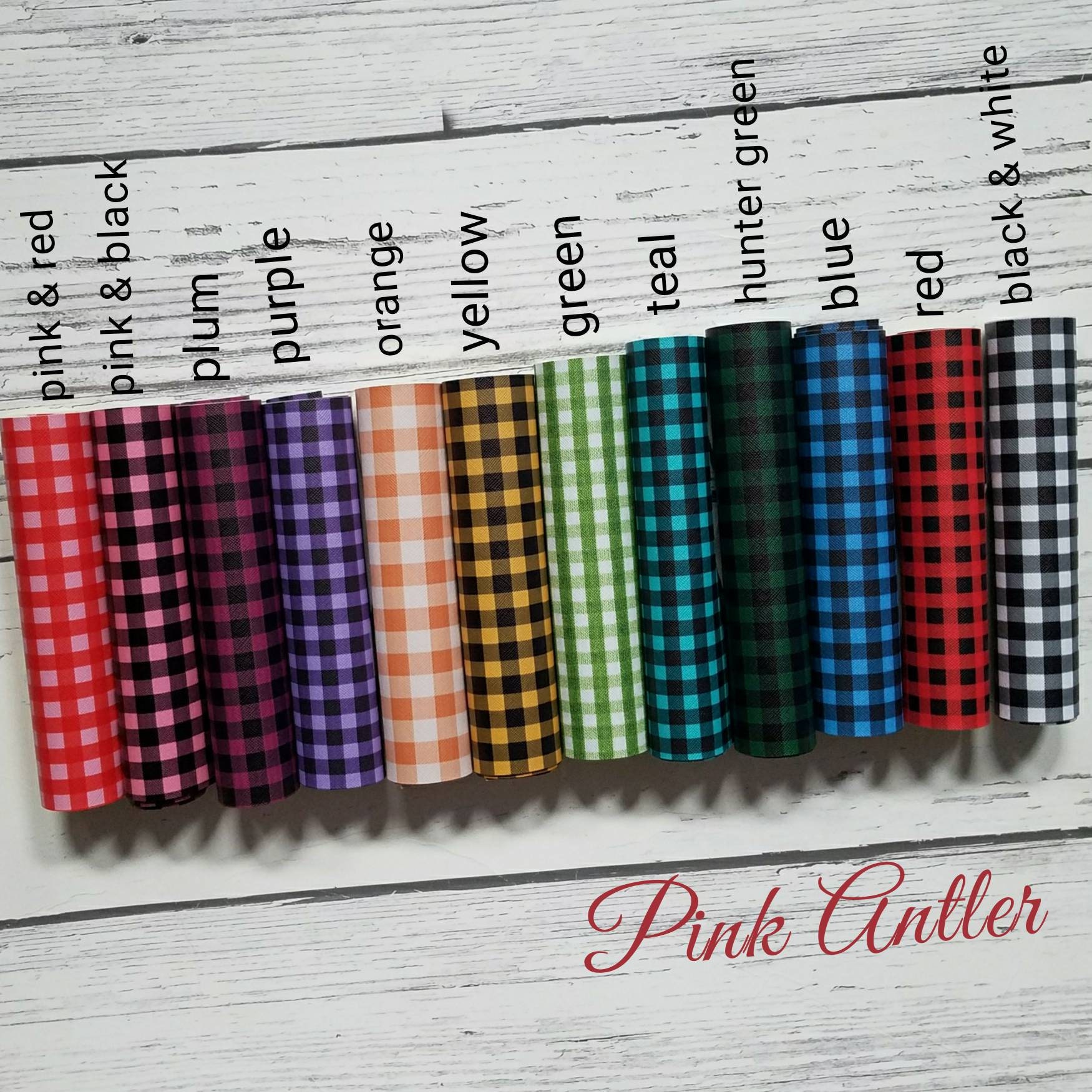 Faux Leather Sheets 12 BUFFALO PLAID fake leather sheet to | Etsy