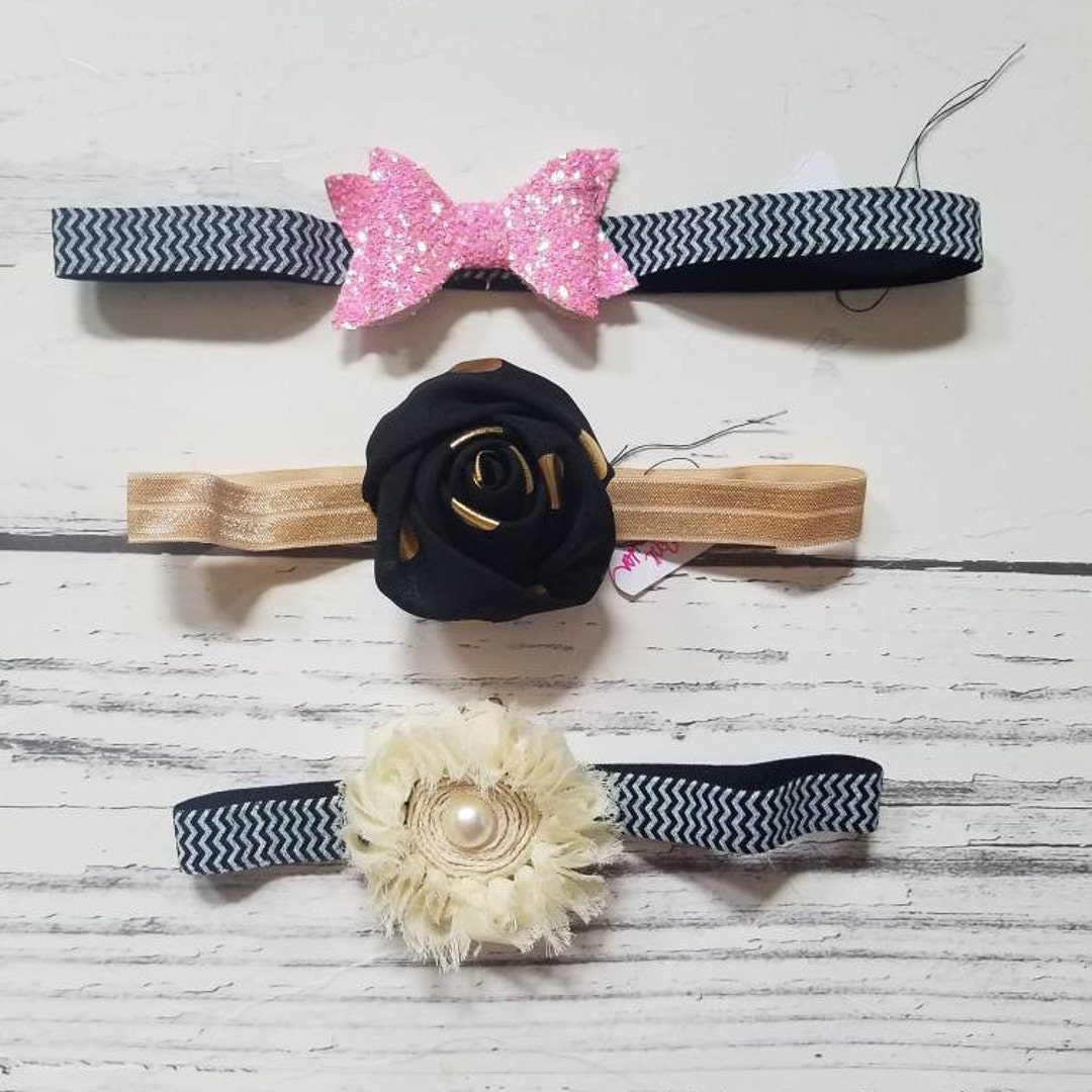 Hair Bows Clearance Cheap Faux Leather FOE Headband Ribbon Bows Variety ...