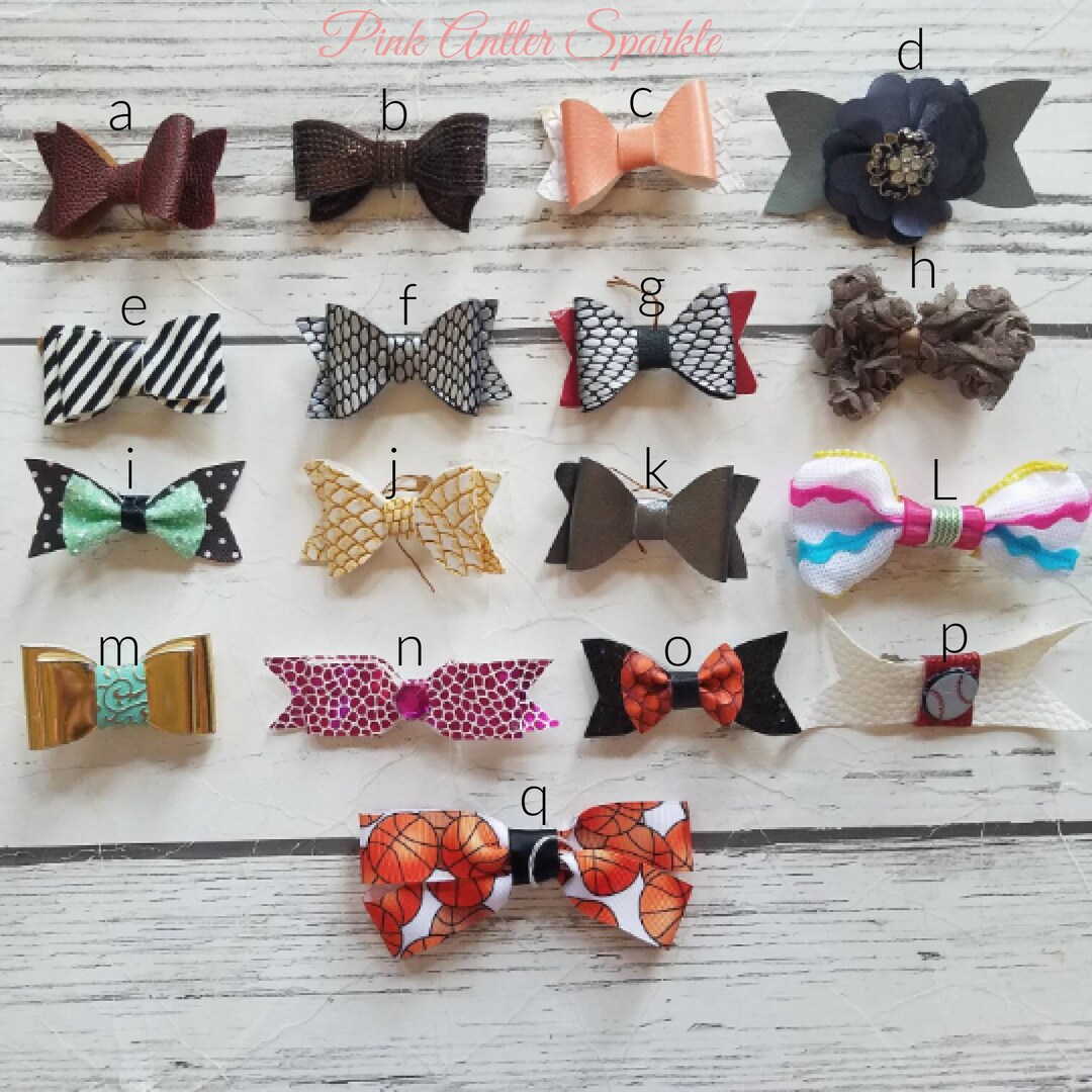 HAIR BOWS Clearance Only 2 Each Alligator Clip Faux Fake Leather Burlap ...