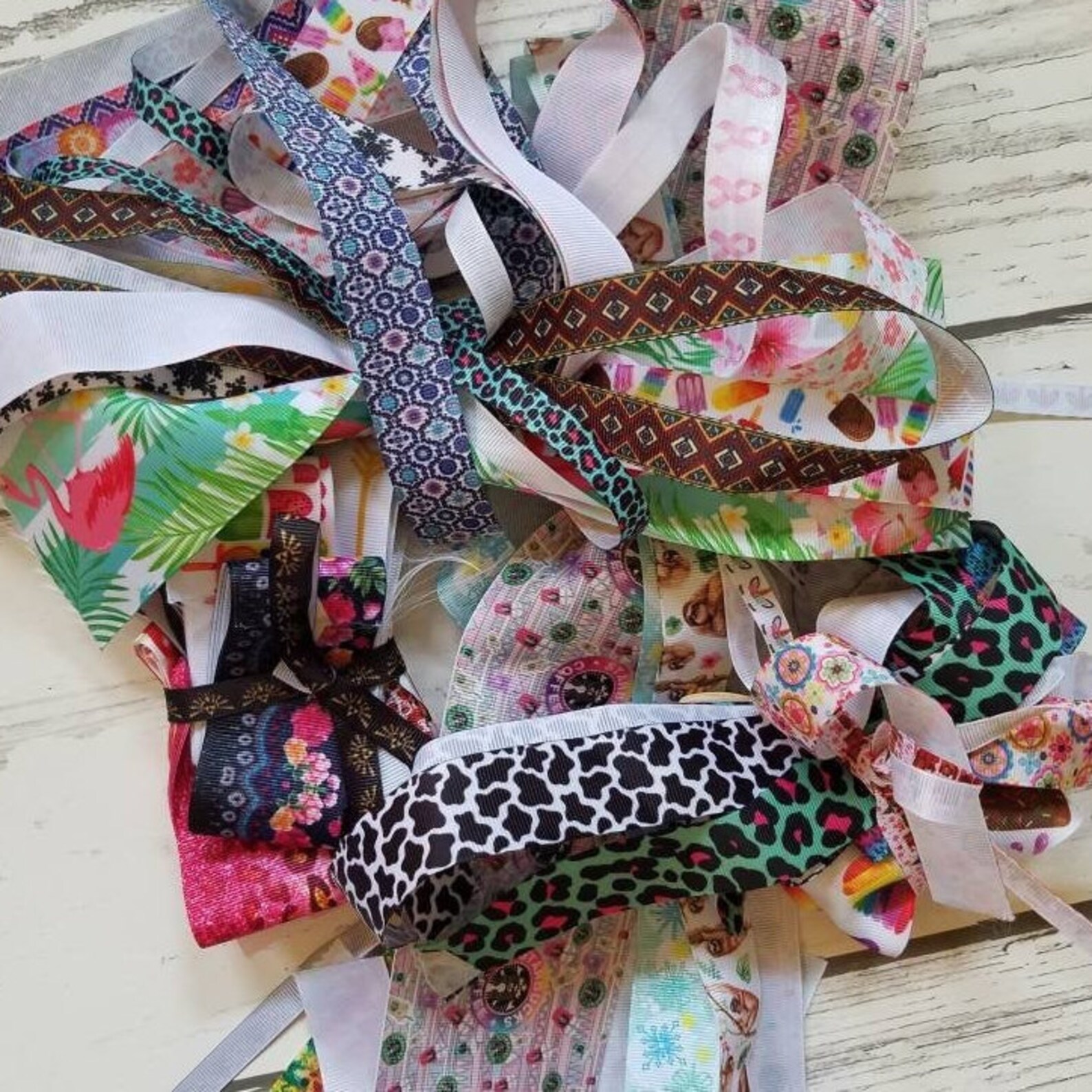 RIBBON MIX Ribbon Bundle 1.5 Lb Variety Scraps Grab Bag Hair | Etsy