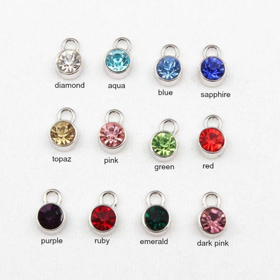 Small Birthstone Charms 12 Months Color Add on Diy Jewelry Charms - Etsy