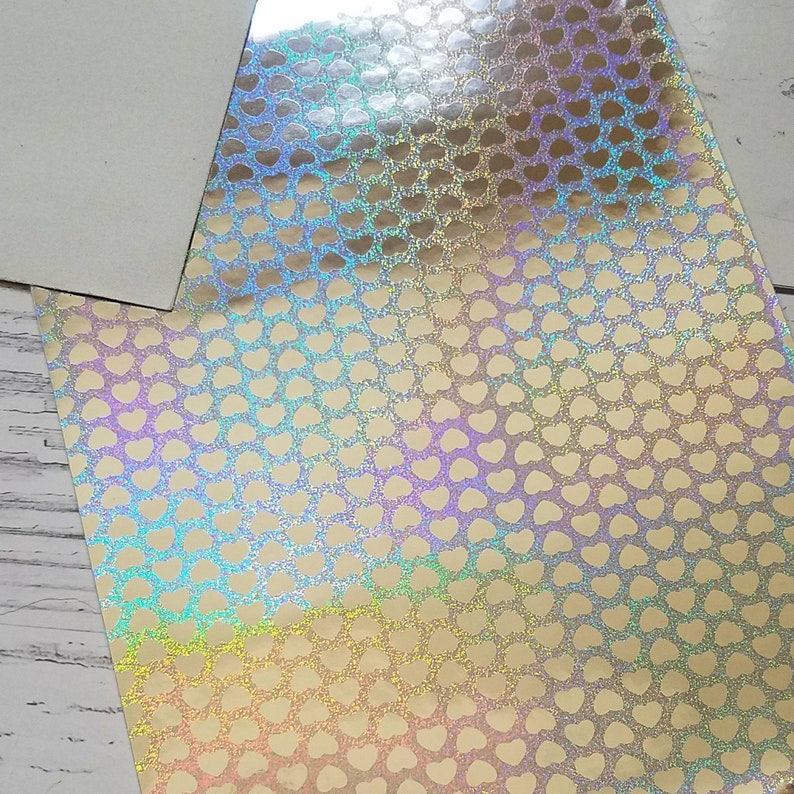 Faux Leather 8x11 Iridescent Hearts Fake Leather to Make - Etsy