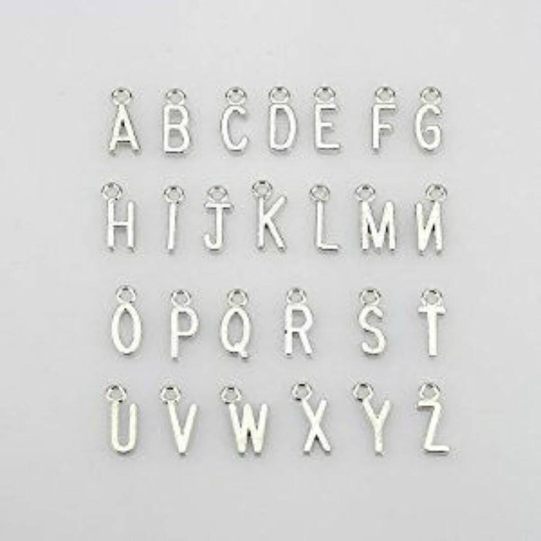 Letter Charms / Alphabet Charms / Silver Letter Dangle Charms ...