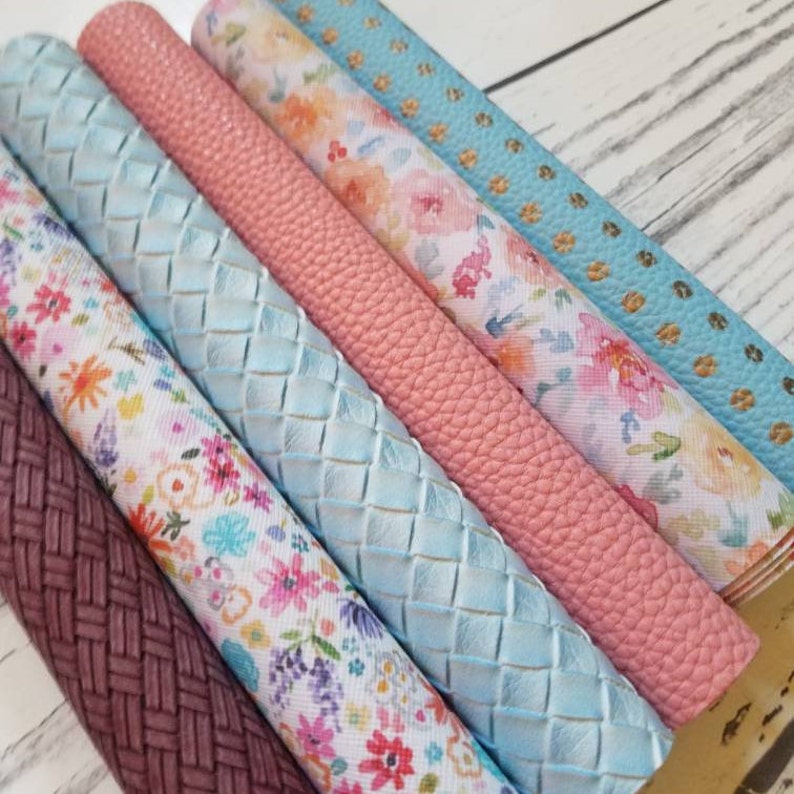 Faux Leather Sheet BUNDLE of 6 fake leather to make earrings | Etsy