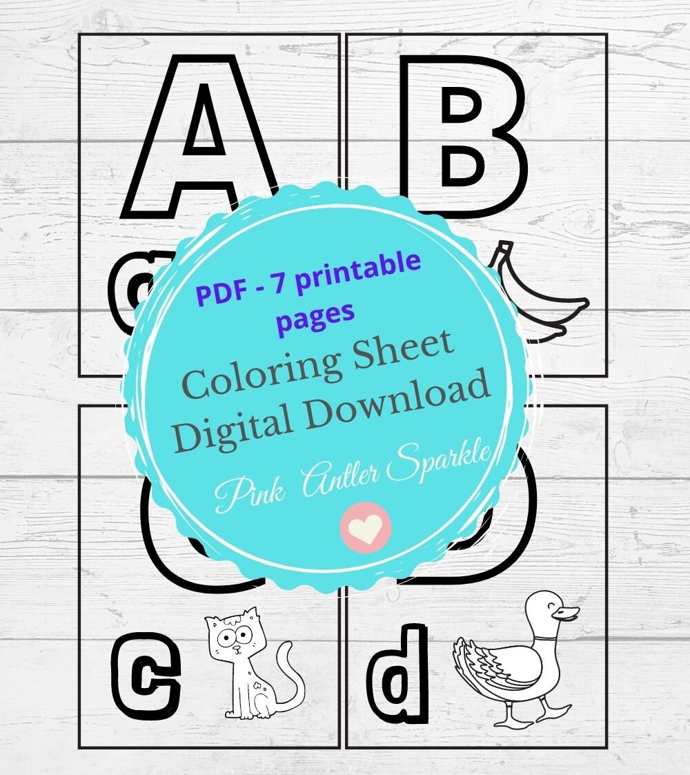 ABC 26 Alphabet PDF Instant Download Printable Coloring Page - Etsy