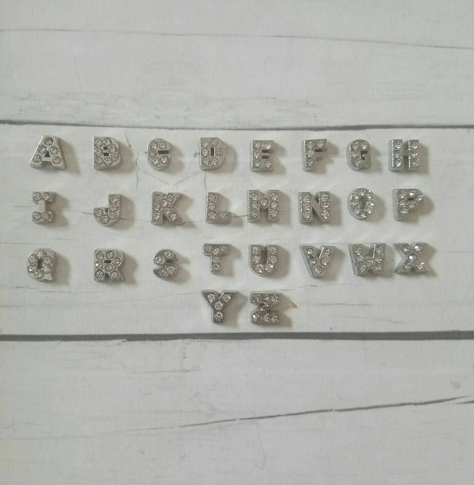 Floating Locket Letters Mini Rhinestone Floating Letters A-Z Charms ...