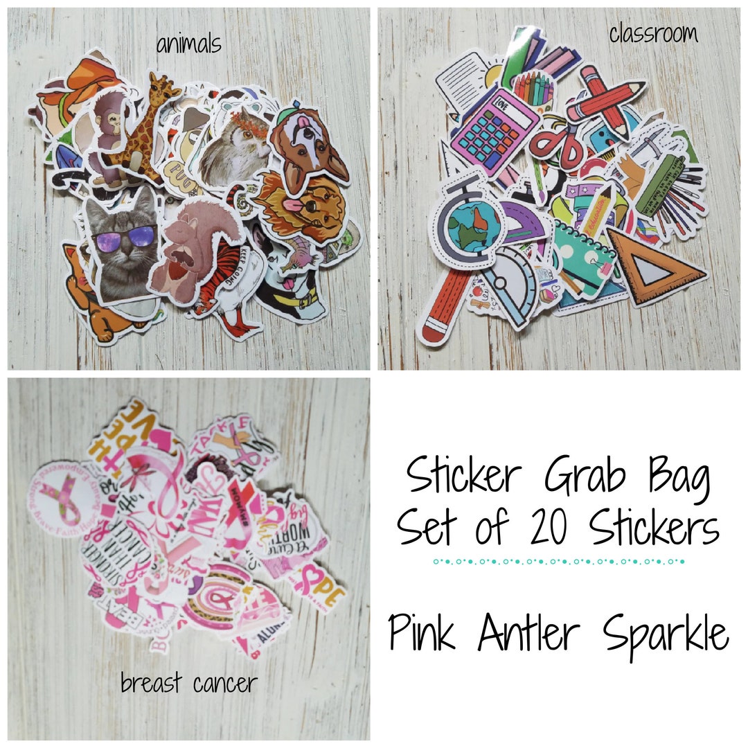20 Piece Grab Bag Sticker Variety Mix Bag Stickers - 3 Patterns ...