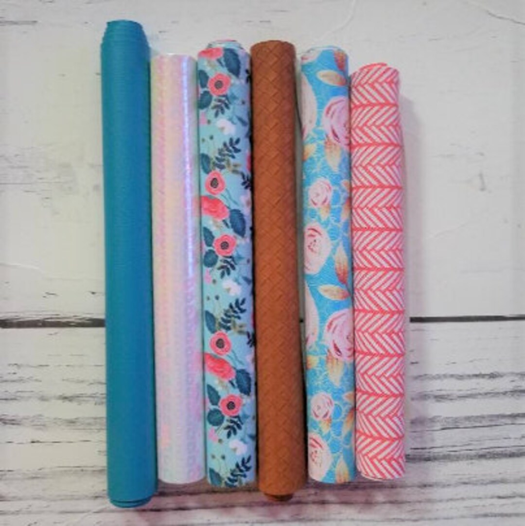 Faux Leather Sheets Bundle of 6 Pattern Fake Leather Sheets to Make ...