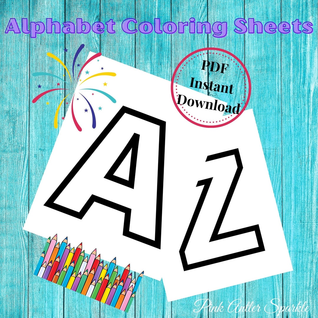 26 Alphabet ABC Coloring Sheets A-Z Printable Pages Toddlers Preschool ...