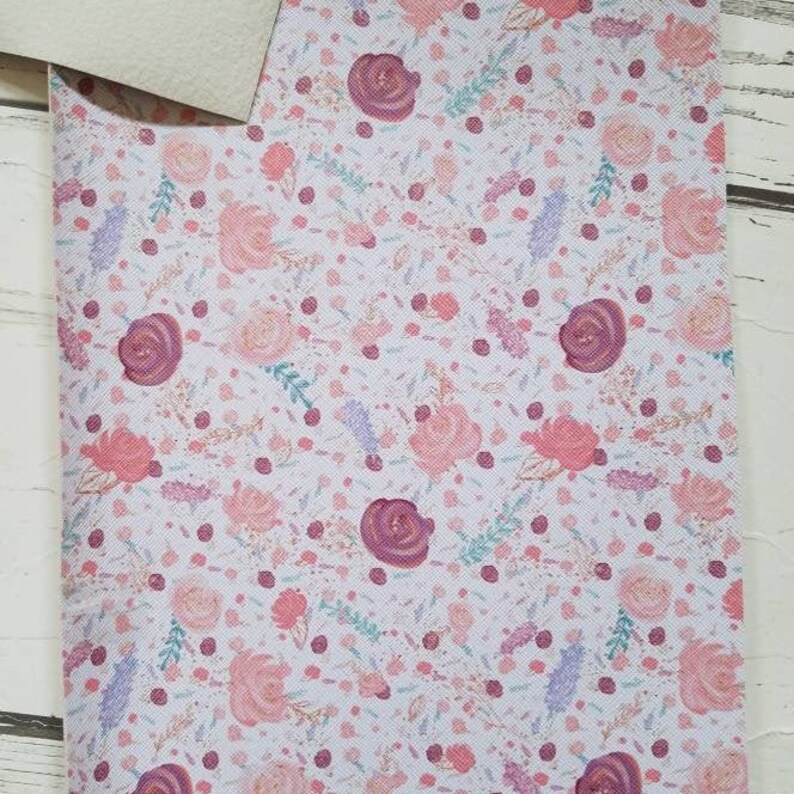 Faux Leather Sheets FLORAL Fake Leather Sheets to Make | Etsy