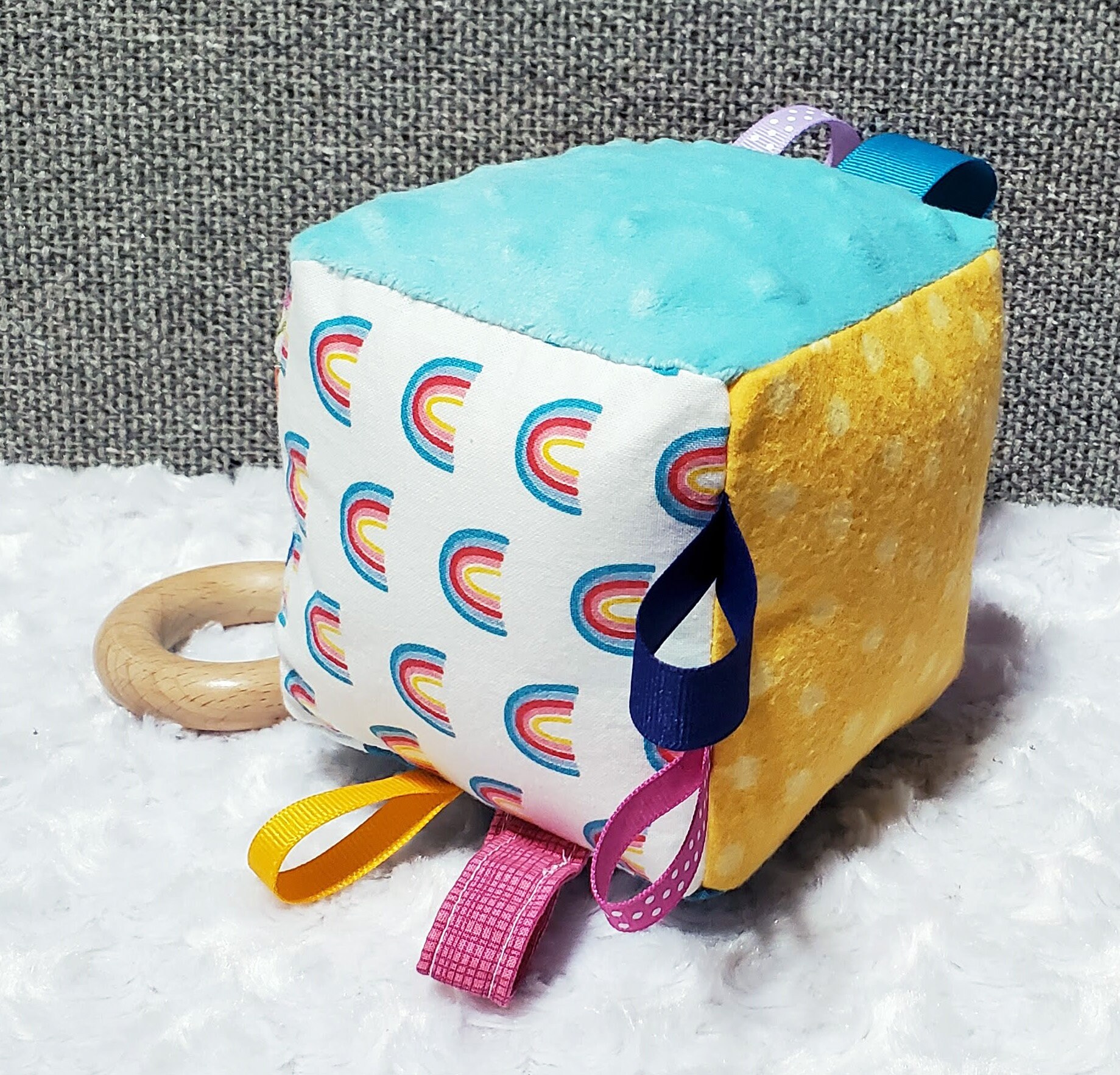 Rainbow Sensory Activity Toy for Babies Each Side Has - Etsy