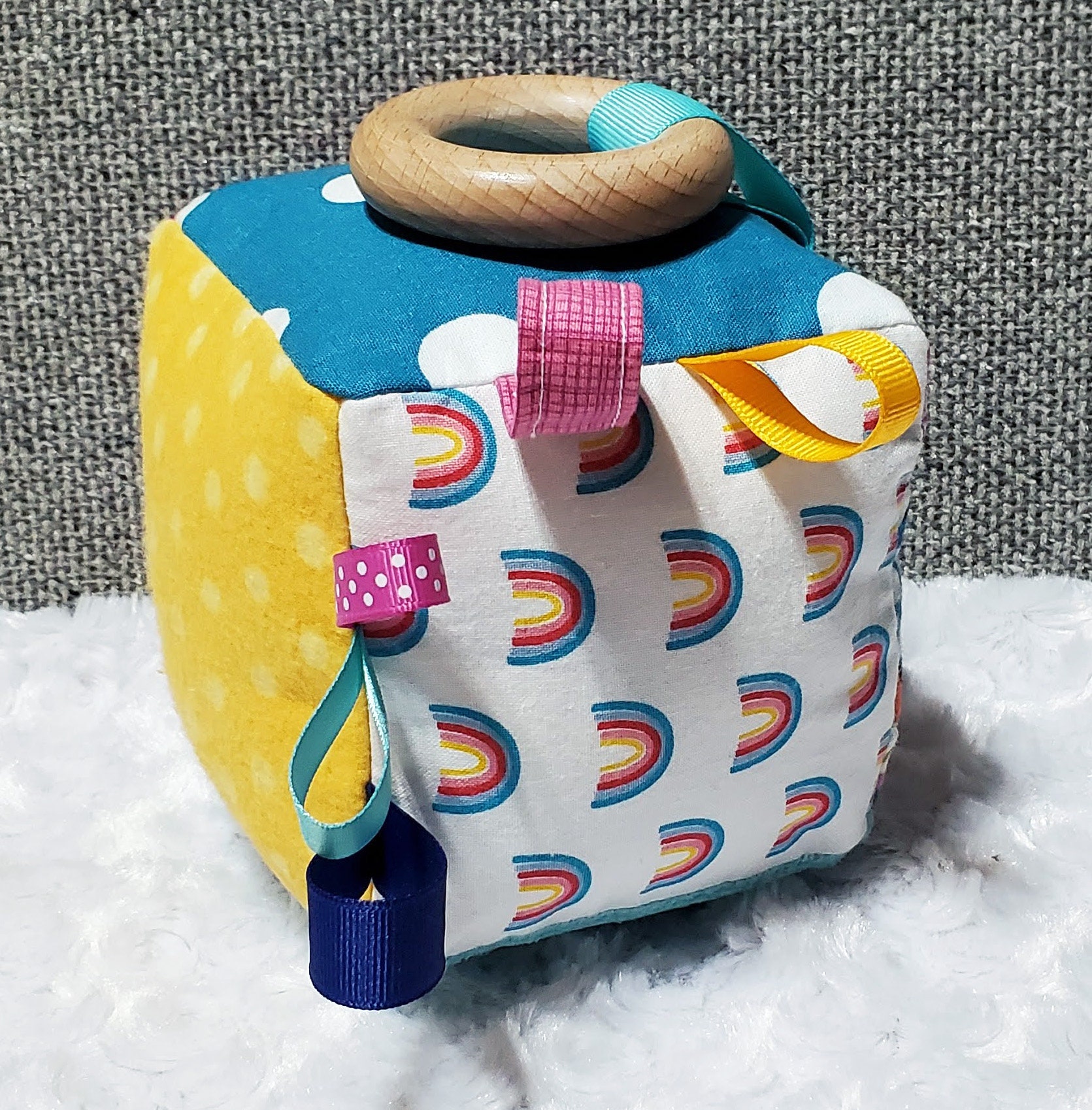 Rainbow Sensory Activity Toy for Babies Each Side Has - Etsy