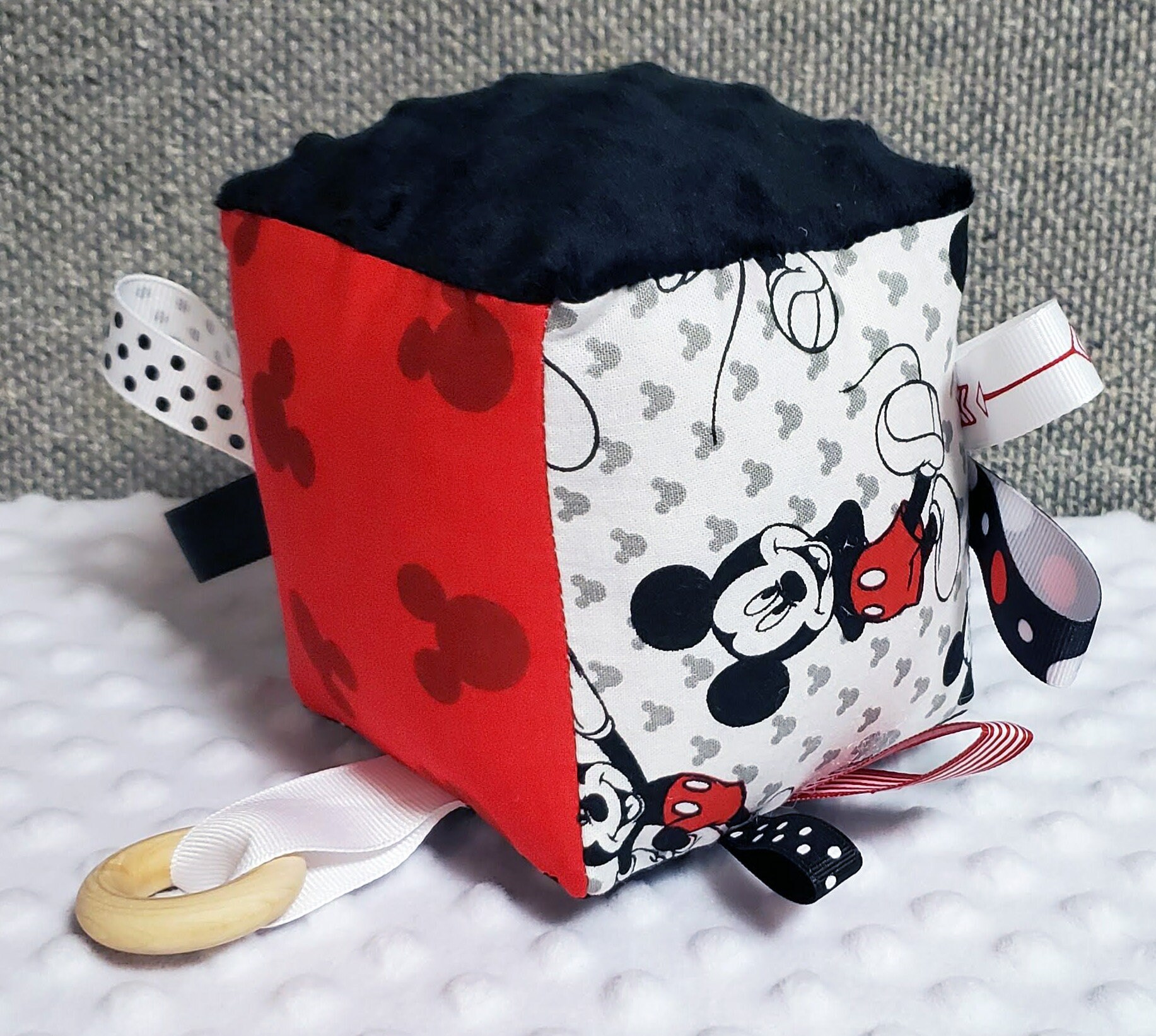 Soft baby block, Sensory baby toy, teething toy, disney theme, mickey ...