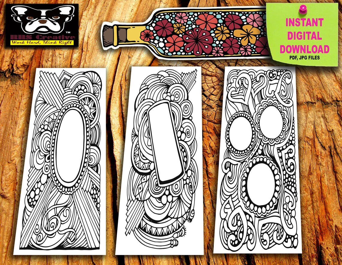 Unique Hand Drawn Black and White DIY Bookmarks With Doodles - Etsy UK