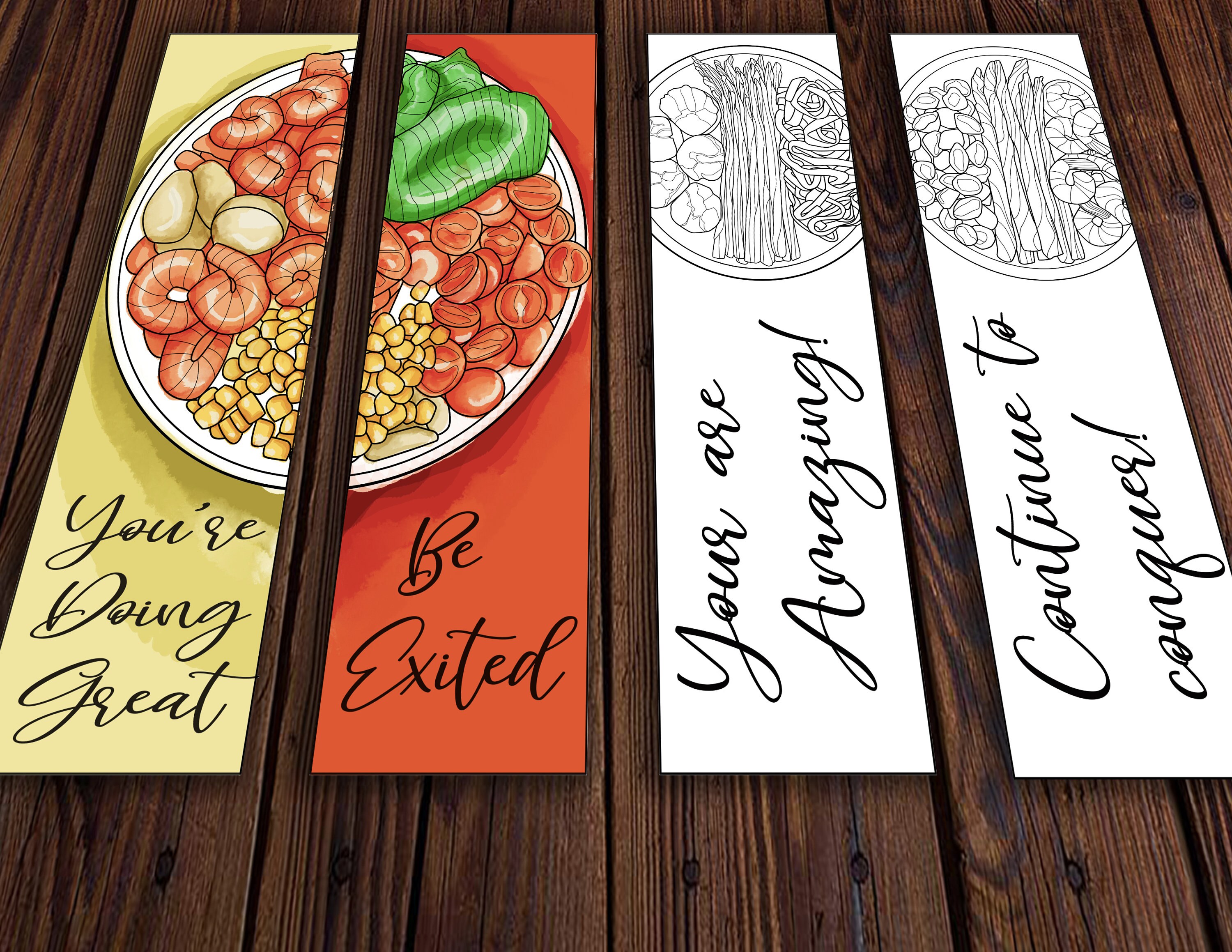 Craft Supplies & Tools Unique 8 sets DIY Coloring FOOD Bookmarks with ...