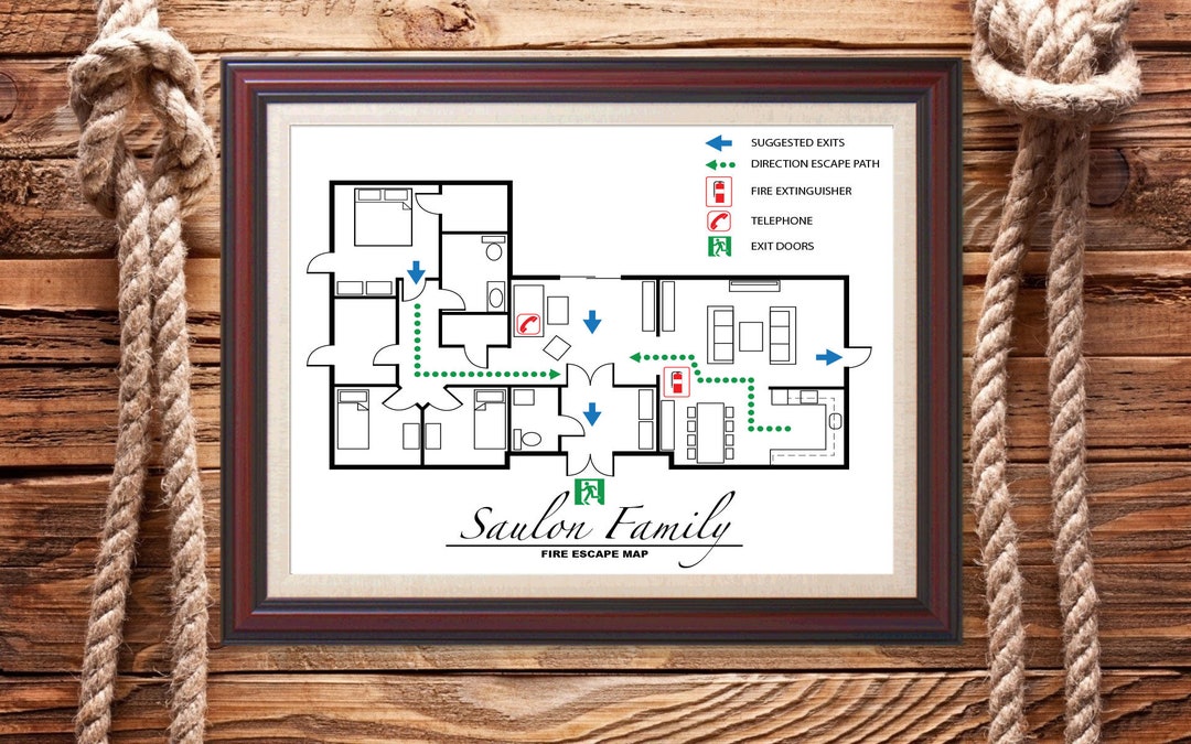 Evacuation Diagram Emergency Fire Escape Route Plan Air Bnb Home ...