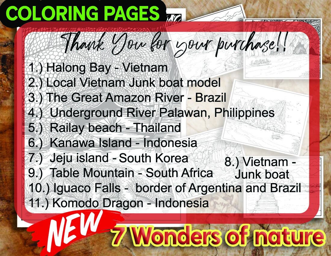 Adventure Coloring Pages Exploring New 7 Wonders of Nature Coloring ...