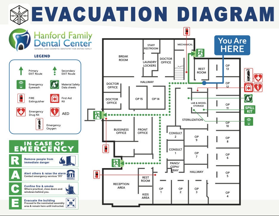 Personalized Emergency Fire Escape Route Fire Plan Diagram Eartquake ...